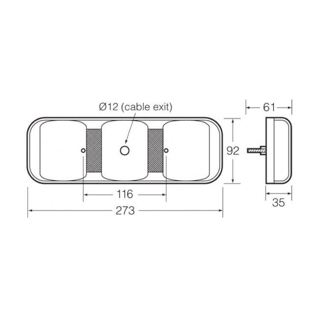Narva 94202 LED-bakljus 3-funkt. 12/24V E-märkt | 24meter.se